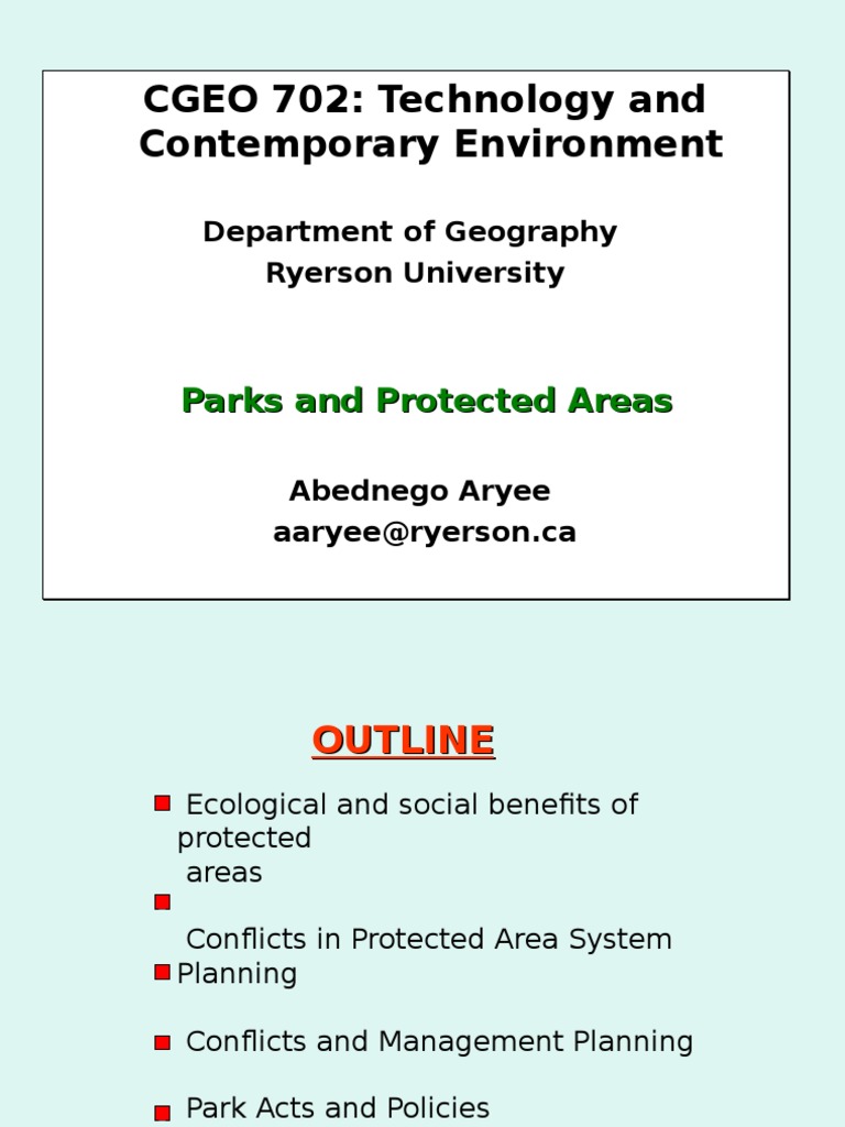 Parks and Protected Areas Overview | PDF | Parks | National Park