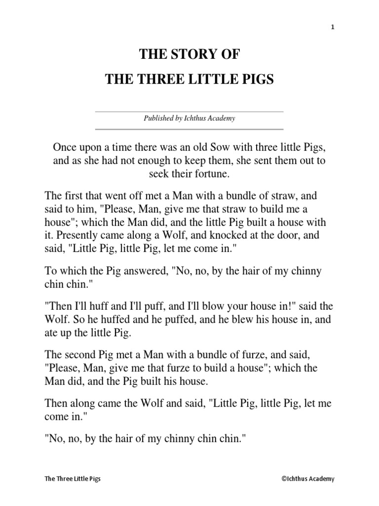 The Three Little Pigs Pdf Pdf