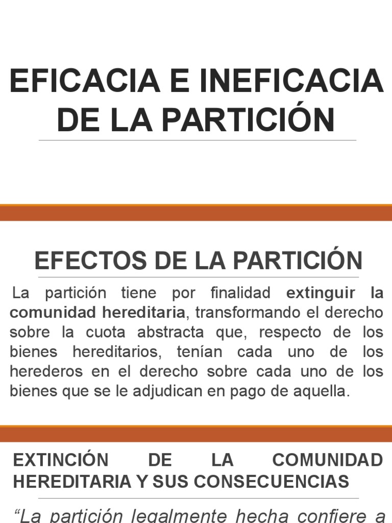 6-Eficacia e Ineficacia de La Particion | PDF | Ley común | Información ...