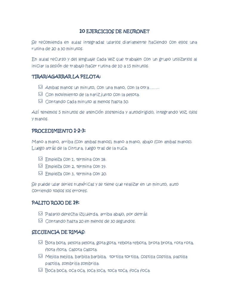 10 Ejercicios de Neuronet | Descargar gratis PDF | Barba | Reloj