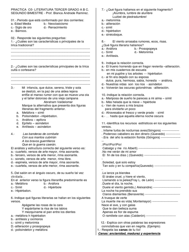 Figuras Literarias en el Renacimiento | PDF | Renacimiento | Literatura ...