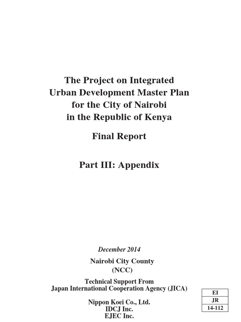 Integrated Urban Development Master Plan For Nairobi | PDF | Ethiopia ...