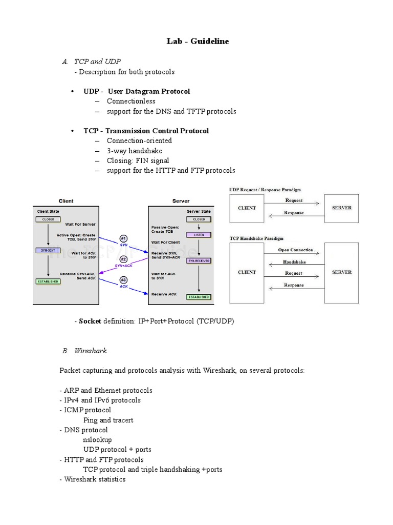 Lab - Guideline: A. TCP and Udp | PDF | Transmission Control Protocol | Data Transmission