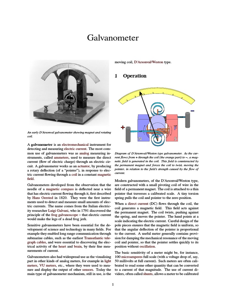 Galvanometer Pdf Force Physics