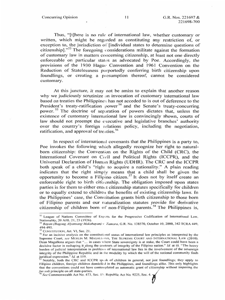 Concurring Opinion G.R. Nos. 221697 221698-700: Philippine | PDF ...