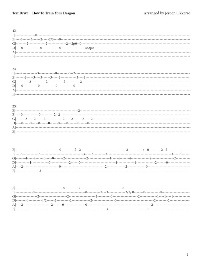 Test Drive (How To Train Your Dragon) TAB | PDF