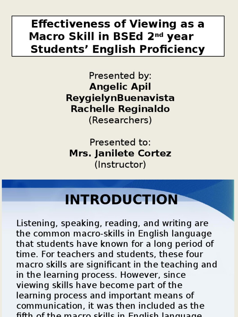 Presentation Research | PDF | Reading Comprehension | Survey Methodology