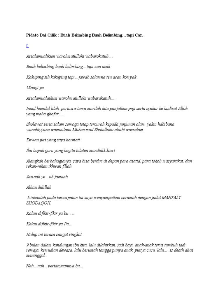 Pidato Dai Cilik | PDF