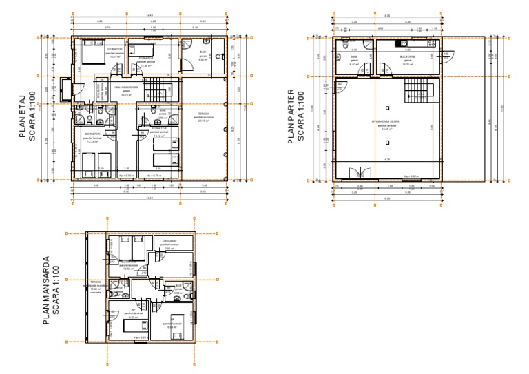 Plan Parter și Scara 1:100 | PDF | Home & Garden