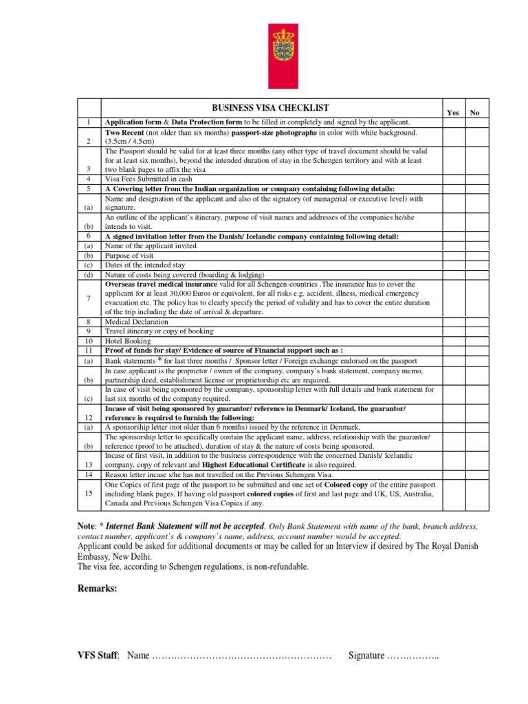 Business Visa Checklist: Remarks | PDF | Travel Visa | Passport