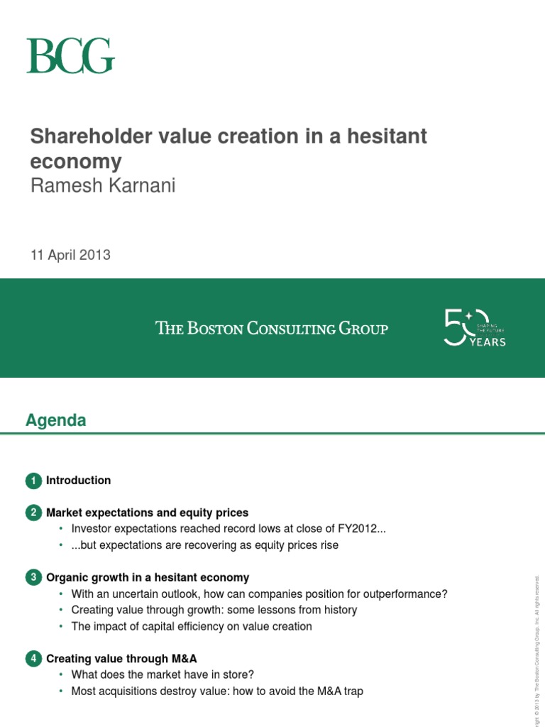 BCG CFA Perth Presentation | PDF | Mergers And Acquisitions | Stock Market