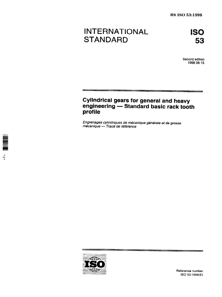 BS ISO 53 1998 Basic-Rack | PDF