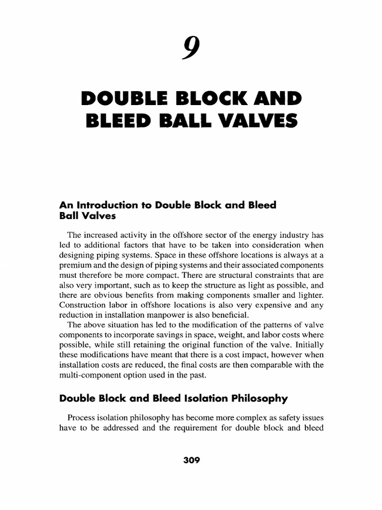 Double Block and Bleed Ball Valves Overview | PDF | Valve | Mechanical ...