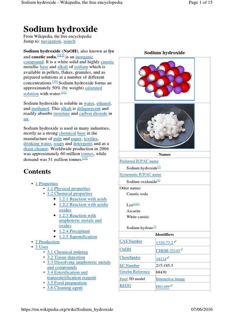 En.wikipedia.org Wiki Sodium Hydroxide | Sodium Hydroxide | Hydroxide ...