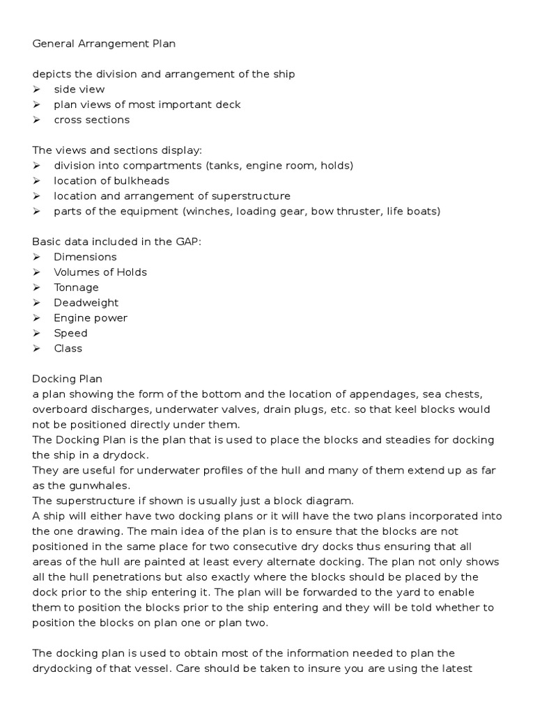 General Arrangement DockingPlan | PDF | Ships | Hull (Watercraft)