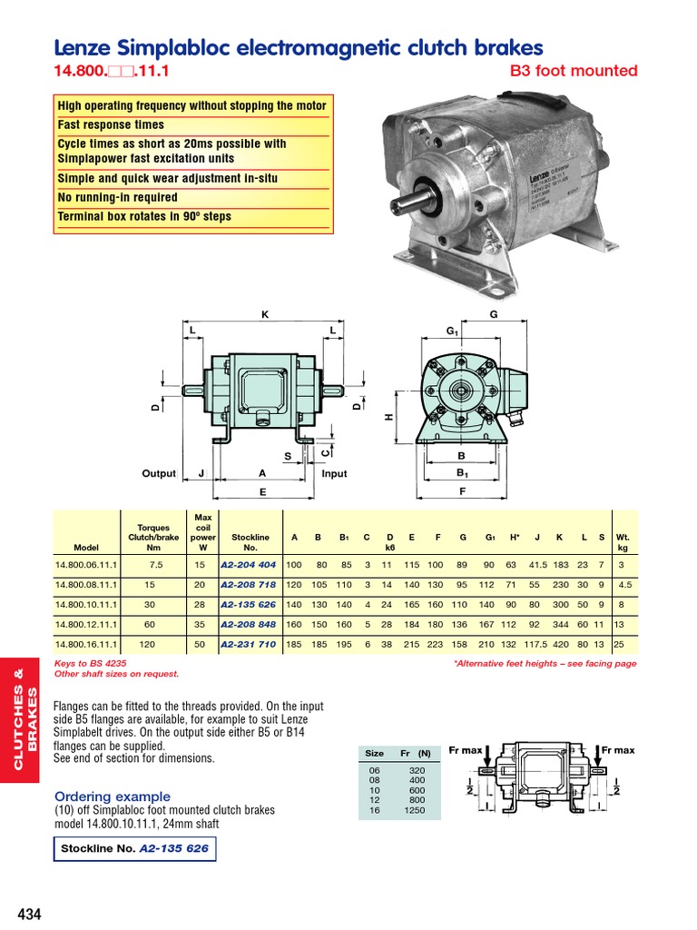 Lenze Simplabolc Electromagnetic Clutch Brakes | PDF | Clutch ...