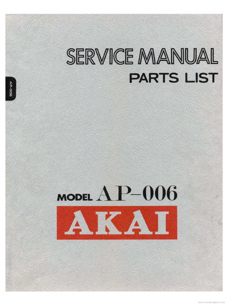 Akai AP 006 Service Manual | PDF