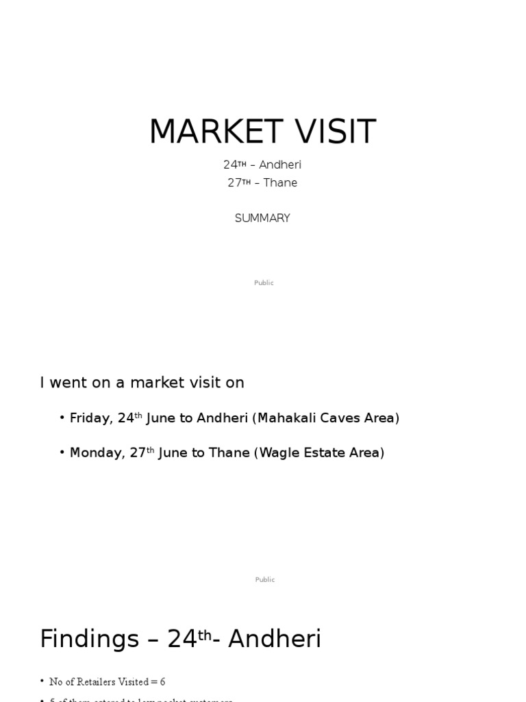 Market Visit Presentation PPT | Retail | Telecommunications