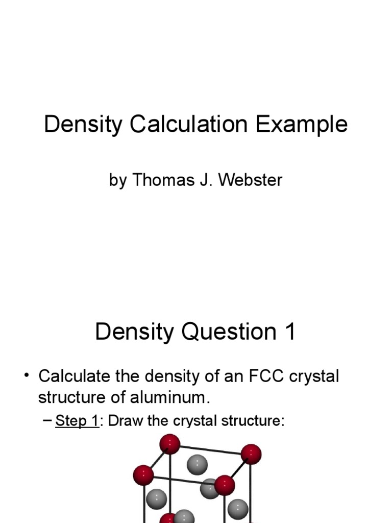 Density Calculation Example | PDF