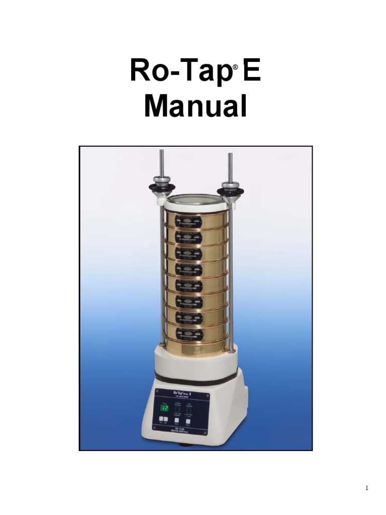 Ro-Tap E Manual 2005 | PDF | Electrical Connector | Screw