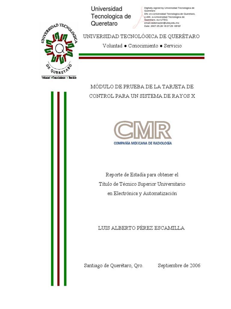 Módulo de Control para Rayos X CMR | PDF | Rayo X | Microcontrolador