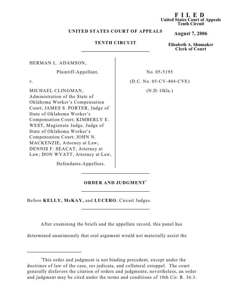 Filed: United States Court of Appeals Tenth Circuit United States Court ...