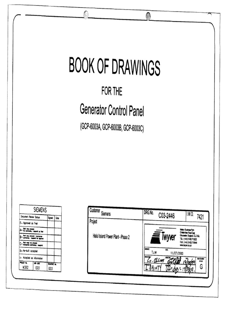 Book of Drawings For The Generator Control Panel Phase-2 | PDF