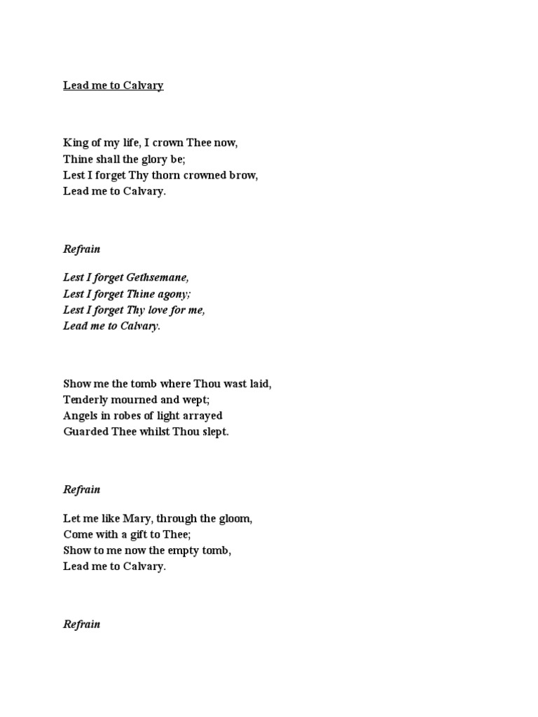 Lead Me To Calvary | PDF | Poetry