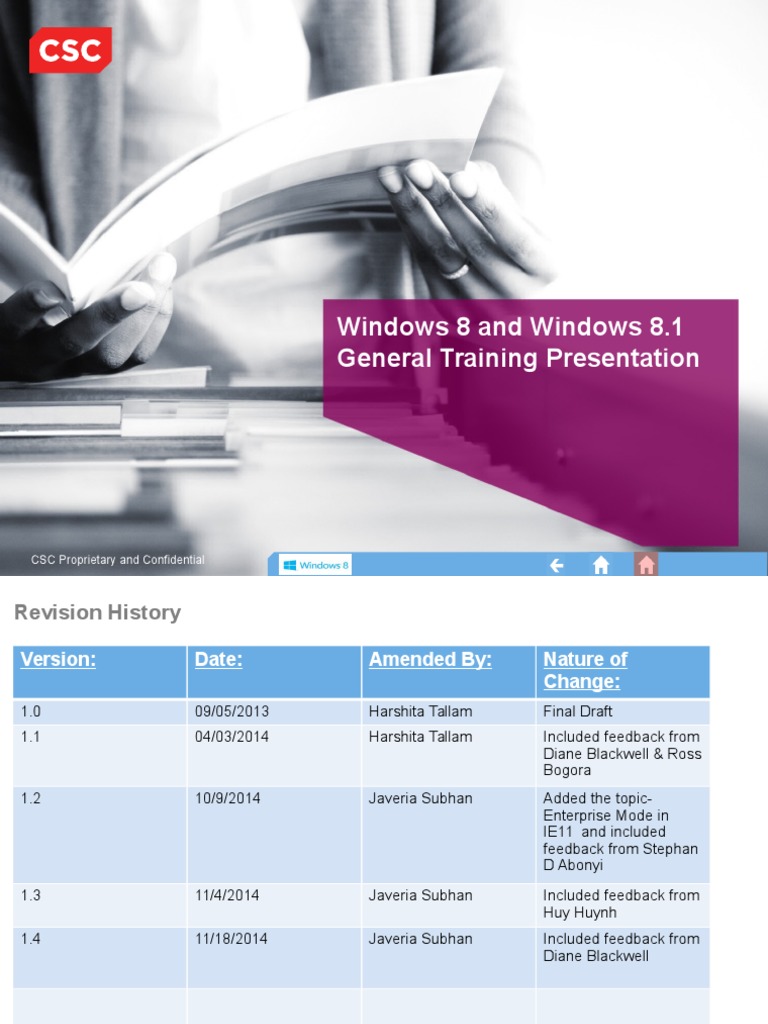 Windows - 8 and 8.1 General Training Presentation - v1.4 | PDF ...