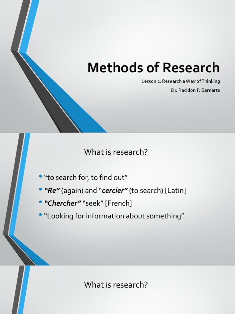 Methods of Research | PDF