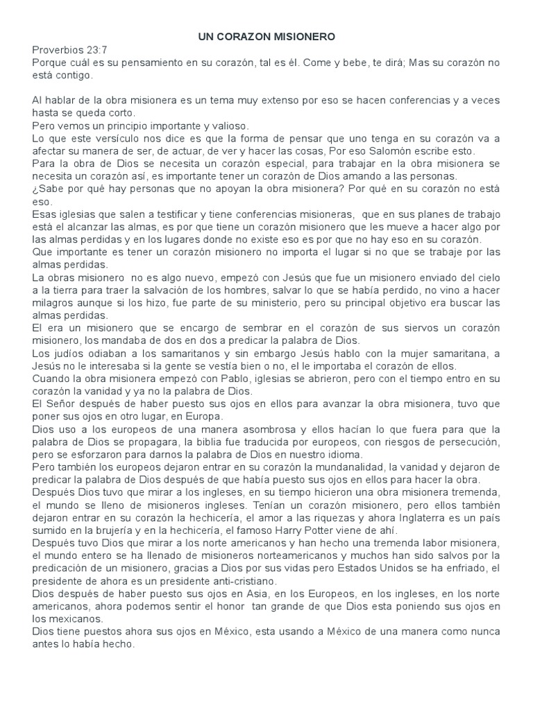 Claves para un Corazón Misionero | PDF | Misionero | Cristo (título)