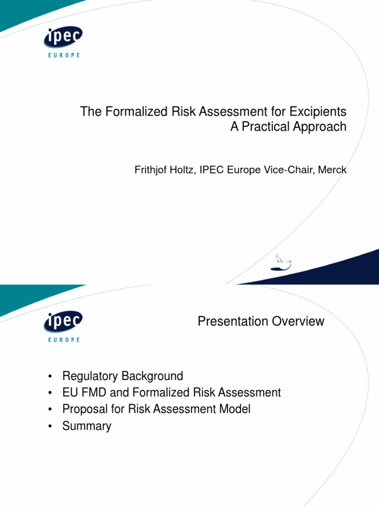 The Formalized Risk Assessment For Excipients - Genial | PDF ...