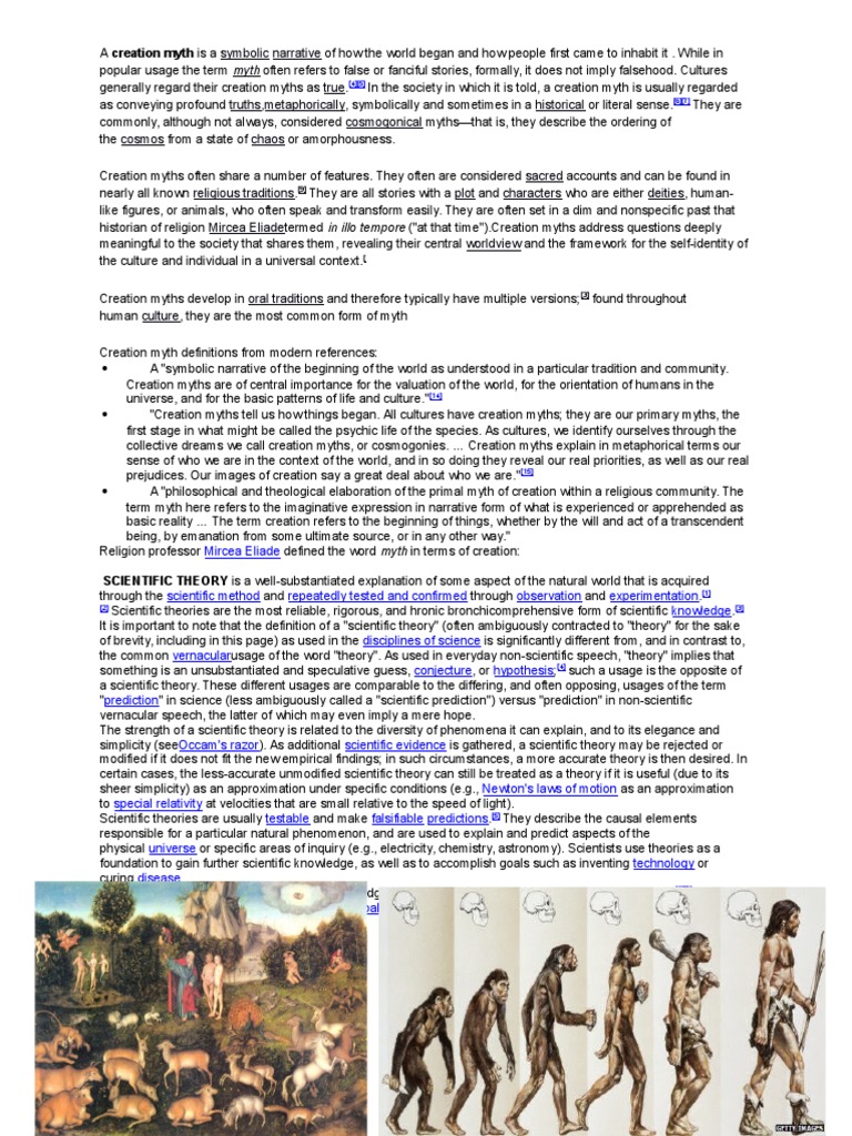 Creation Myth | PDF | Creation Myths | Philosophical Movements