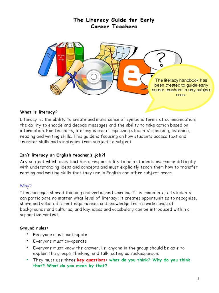 Literacy Handbook | PDF | Literacy | Question