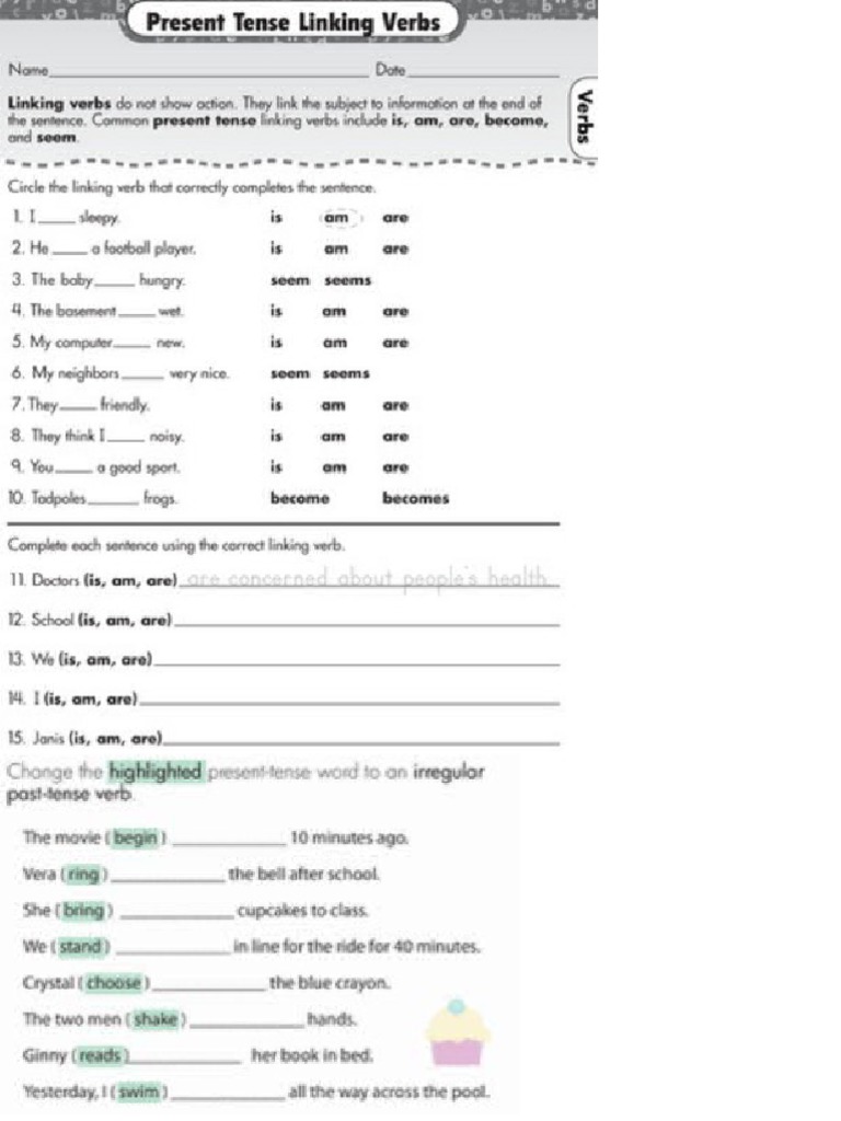 Past Tense Exercise For Kids | PDF