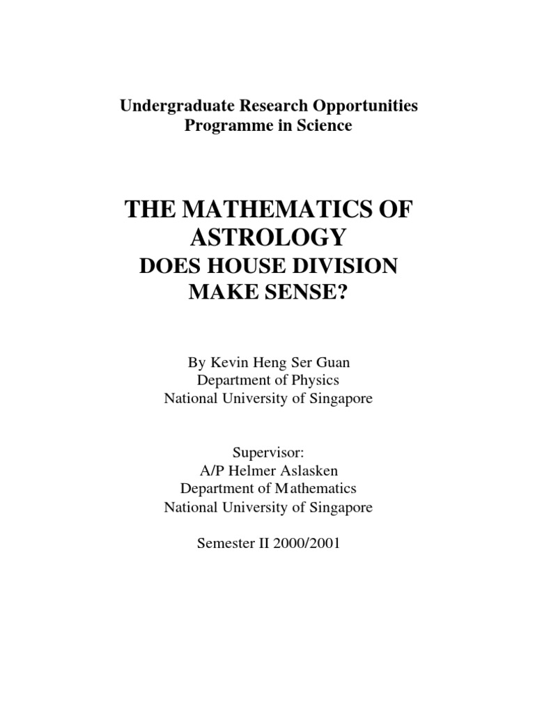 Mathematics of Astrology | PDF | Zodiac | Horoscope