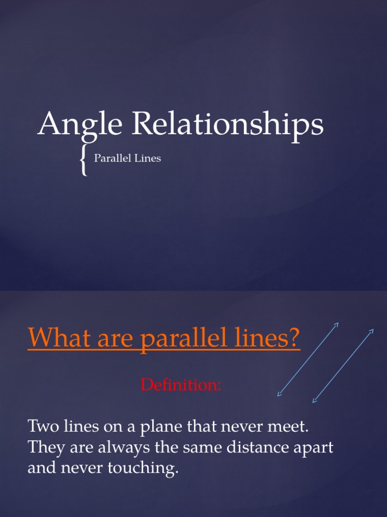 Angle Relationships: Parallel Lines | PDF