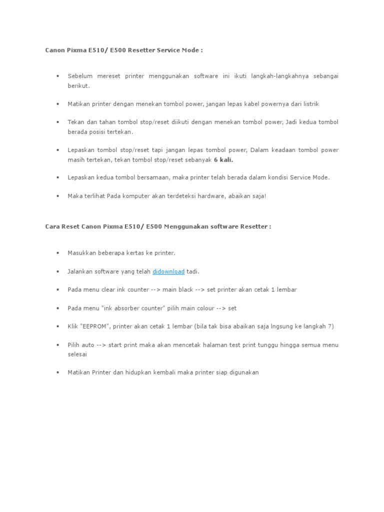 Canon Pixma E510 | PDF