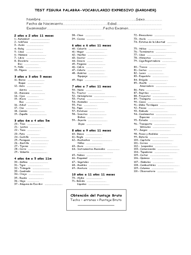 Protocolo Gardner Expresivo | PDF