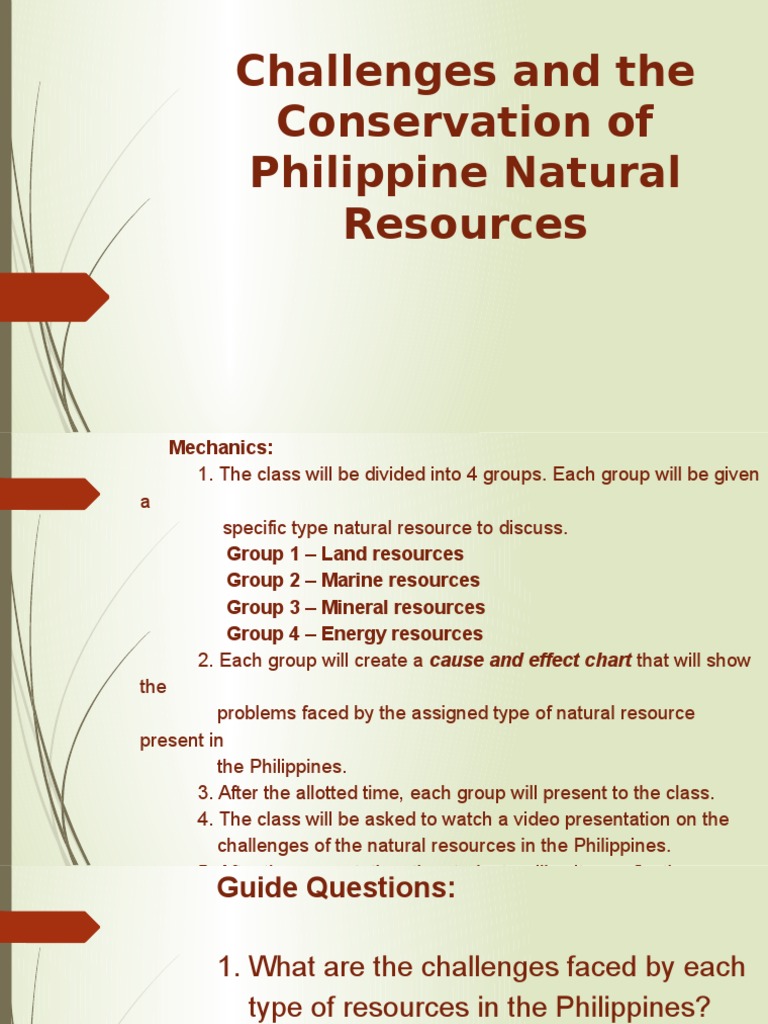Challenges and The Conservation of Philippine Resources | PDF | Self ...