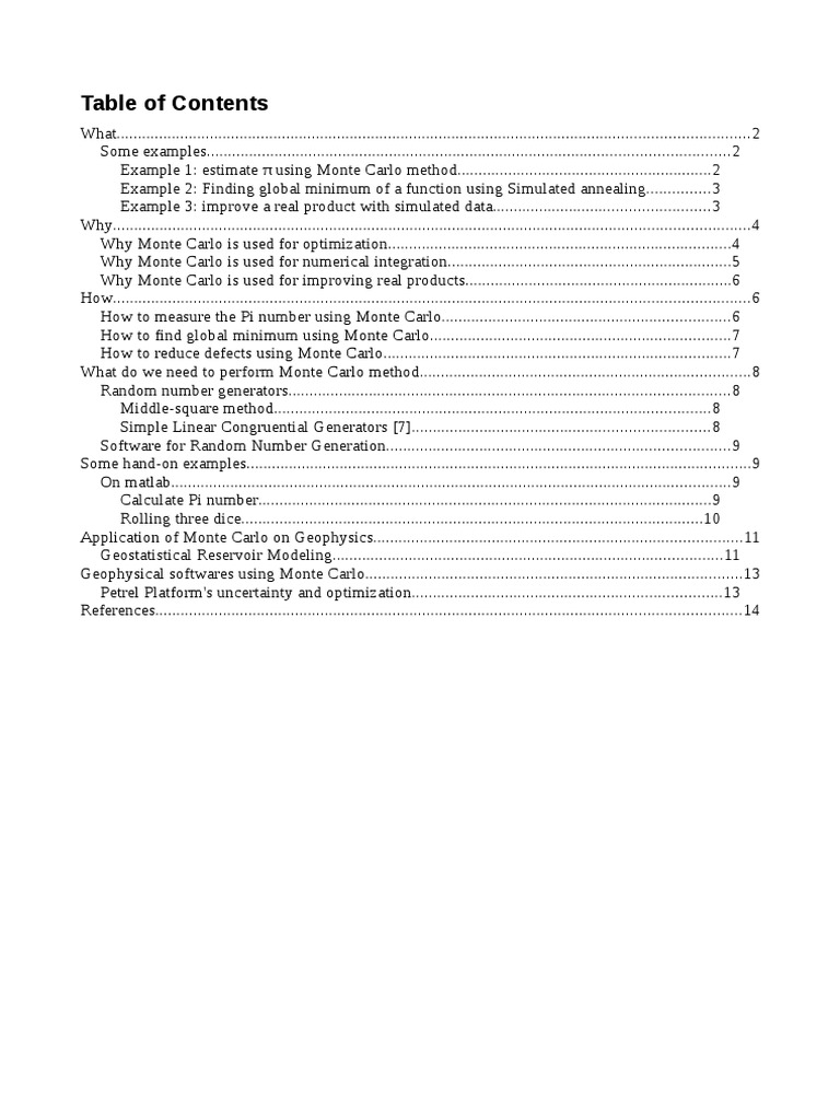 Monte Carlo PDF | PDF | Monte Carlo Method | Mathematical Concepts