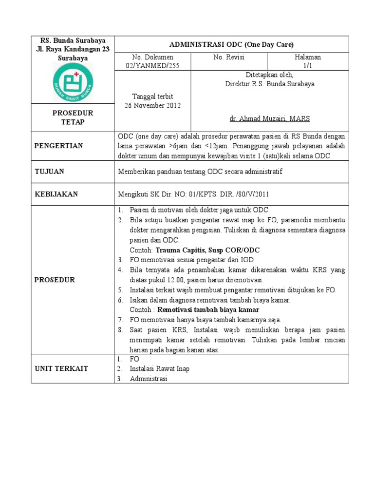 Sop Administrasi Odc | PDF