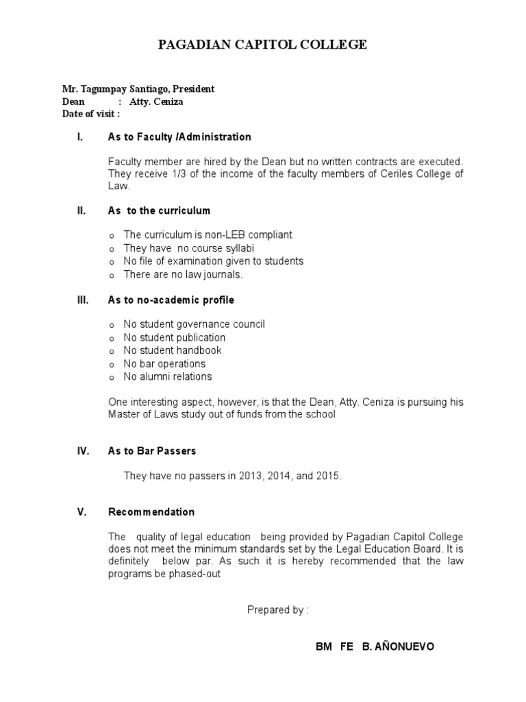 LEGAL EDUCATION BOARD Pagadian Capitol College | PDF | Legal Education ...