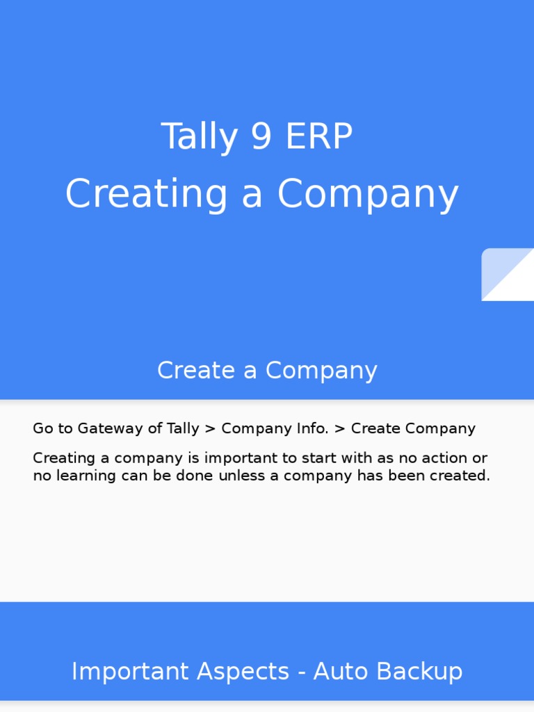 Tally 9 ERP - Intro | PDF
