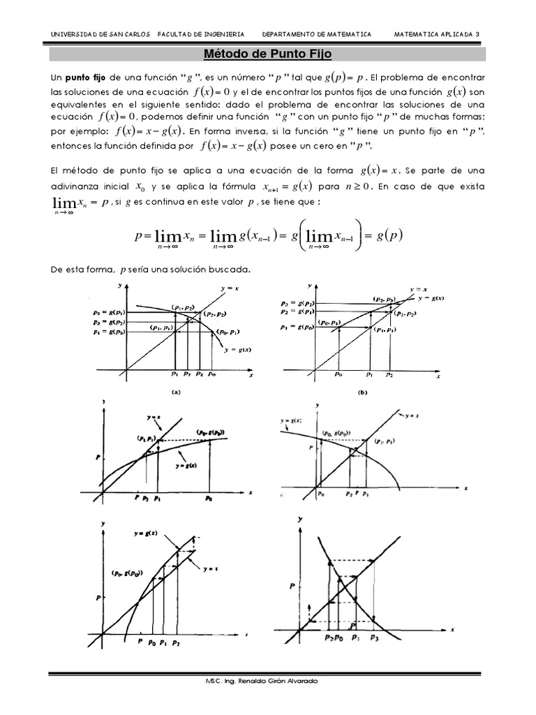 Método de Punto Fijo Algoritmo | PDF | Ecuaciones | Función (Matemáticas)