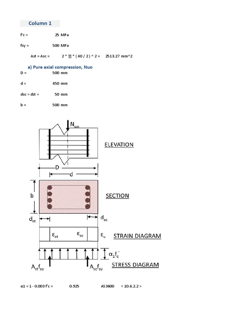 Concrete Column Calculations | PDF