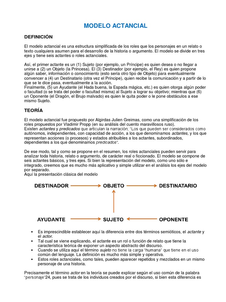 Modelo Actancial | PDF | Teoría del modelo | Conocimiento