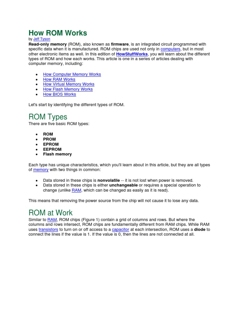 How ROM Works | PDF