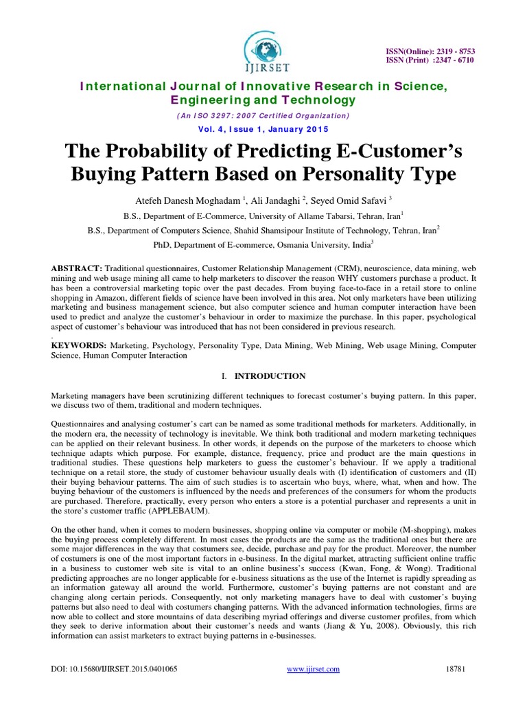 Customer Behaviour Prediction Using Web Usage Mining | PDF | Consumer Behaviour | Data Mining