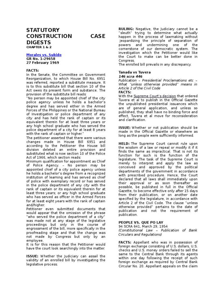 Statcon Digested Cases (Guide) Ch1&2 | PDF | Foreclosure | Public Law